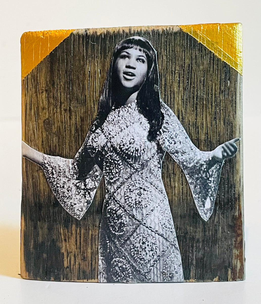 Natasha Sud - Bourbon Barrel Collage Art (Aretha Franklin) – Revelry ...